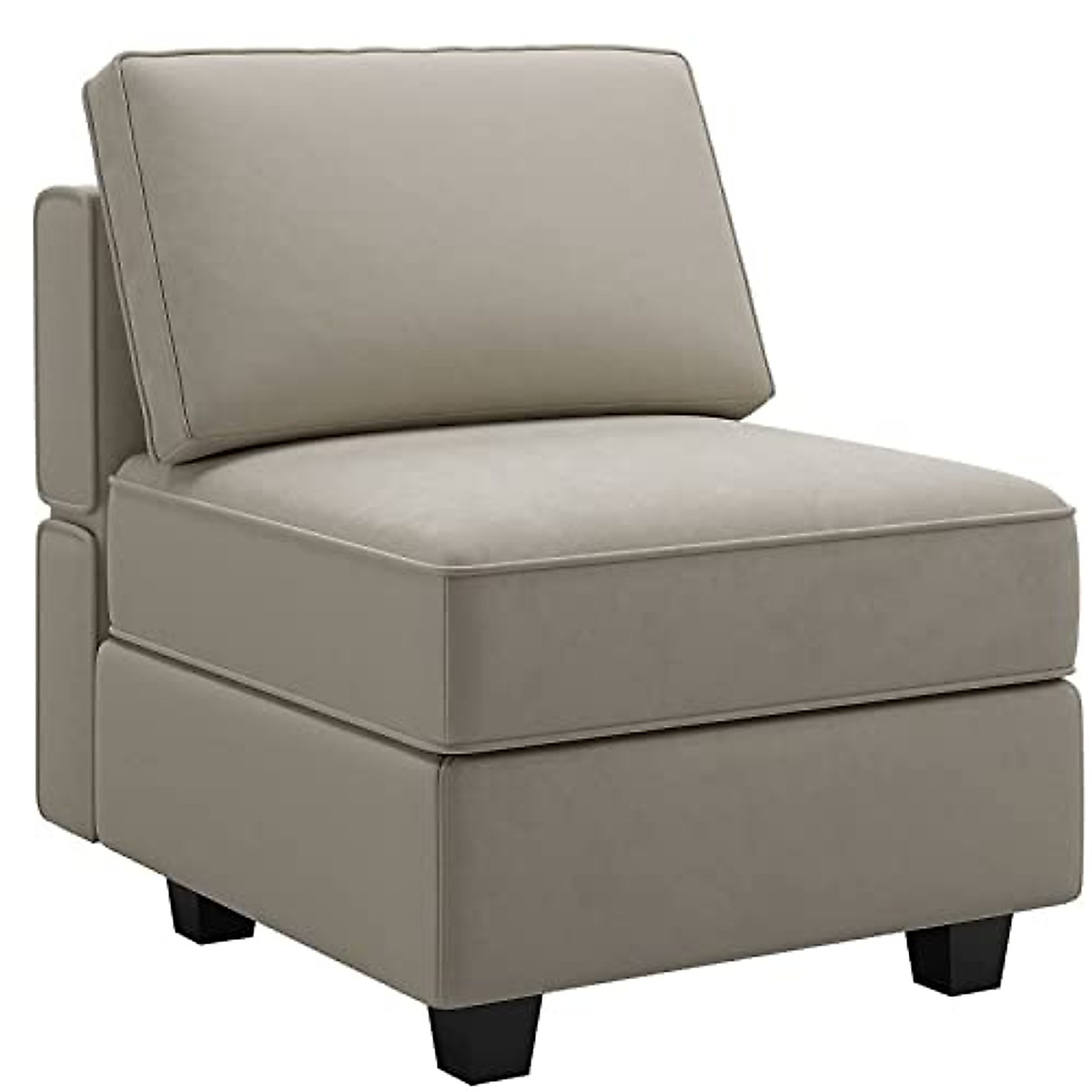 Belffin Modular Sofa Middle Module with Storage Accent Armless Chair for Modular Sectional Sofa Couch Velvet Grey