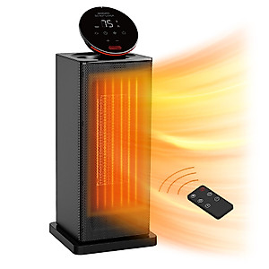 Space Heater,1500W Oscillating Heater for Indoor Use with ECO Thermostat,Remote,4 Modes and 24H Timer, TABYIK Portable Electric Heaters with 6 Protection for Small Room for Office