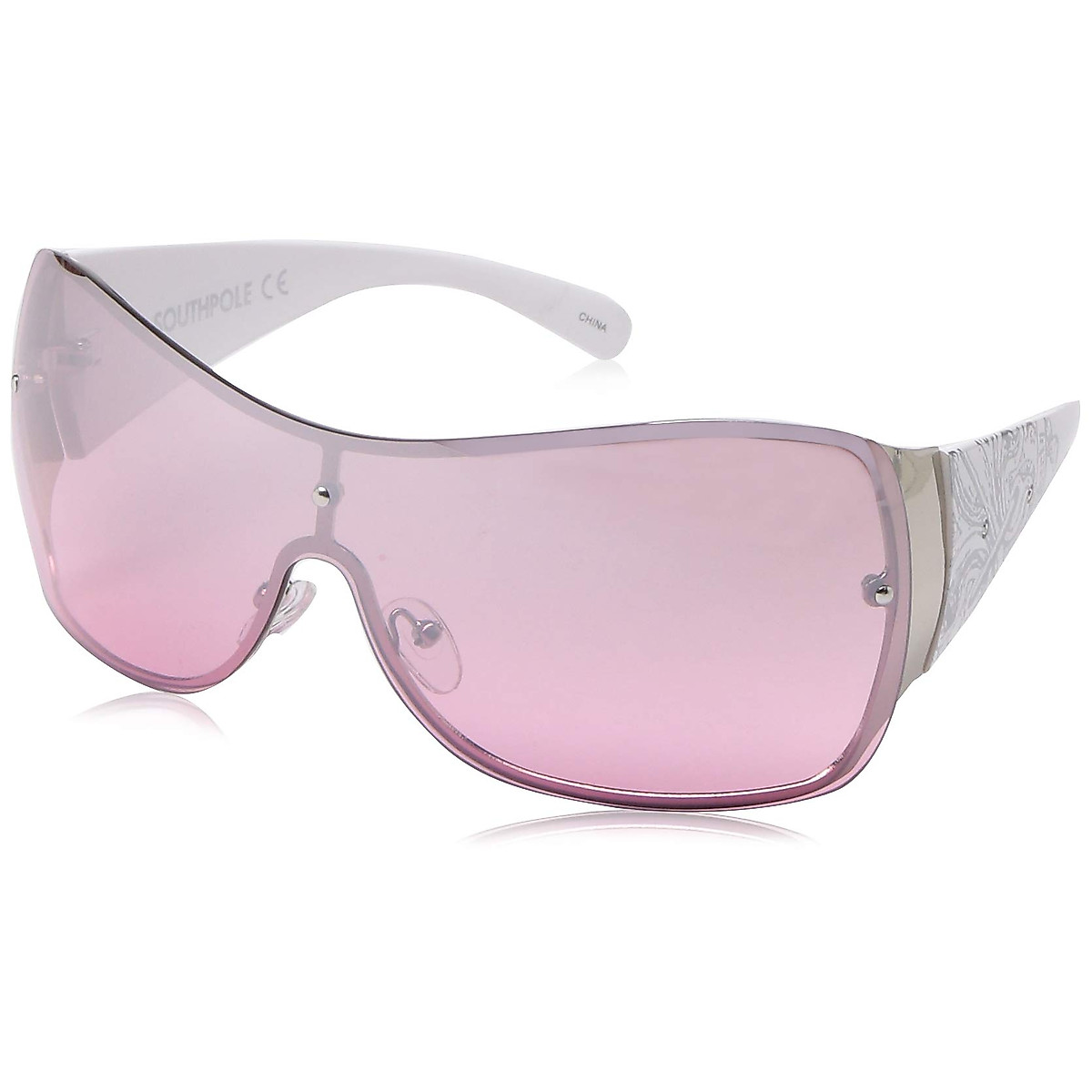 Southpole womens 1024sp Classic Metal UV Protective Shield Sunglasses for Women Trendy Gifts Women 170 mm, Silver & Pink, mm US