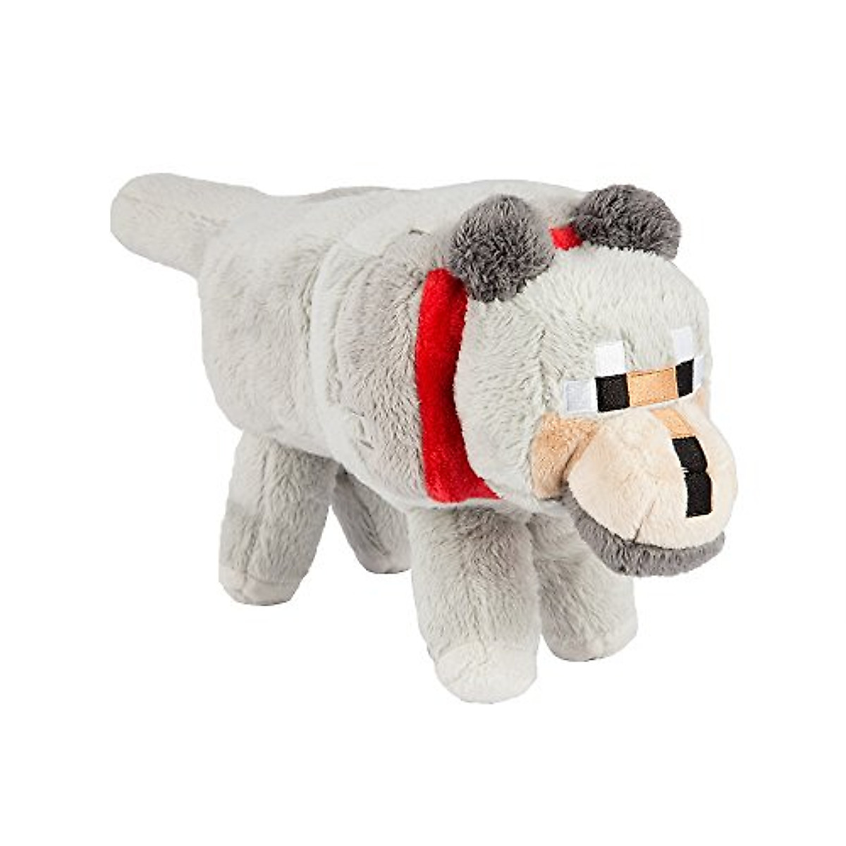 JINX Minecraft Wolf Plush Stuffed Toy, Gray, 15" Long