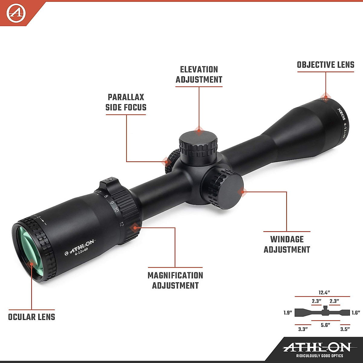 Athlon Optics Neos 4-12x40 Riflescopes (BDC 22 RIMFIRE)
