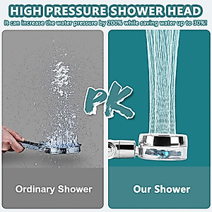 High Pressure Shower Head, Handheld ShowerHead, 360° Rotating Vortex Shower Head with Upgrade Switch Button,Detachable Shower Heads with 59" Stainless Hose, 2 Filters, Shower Head Holder