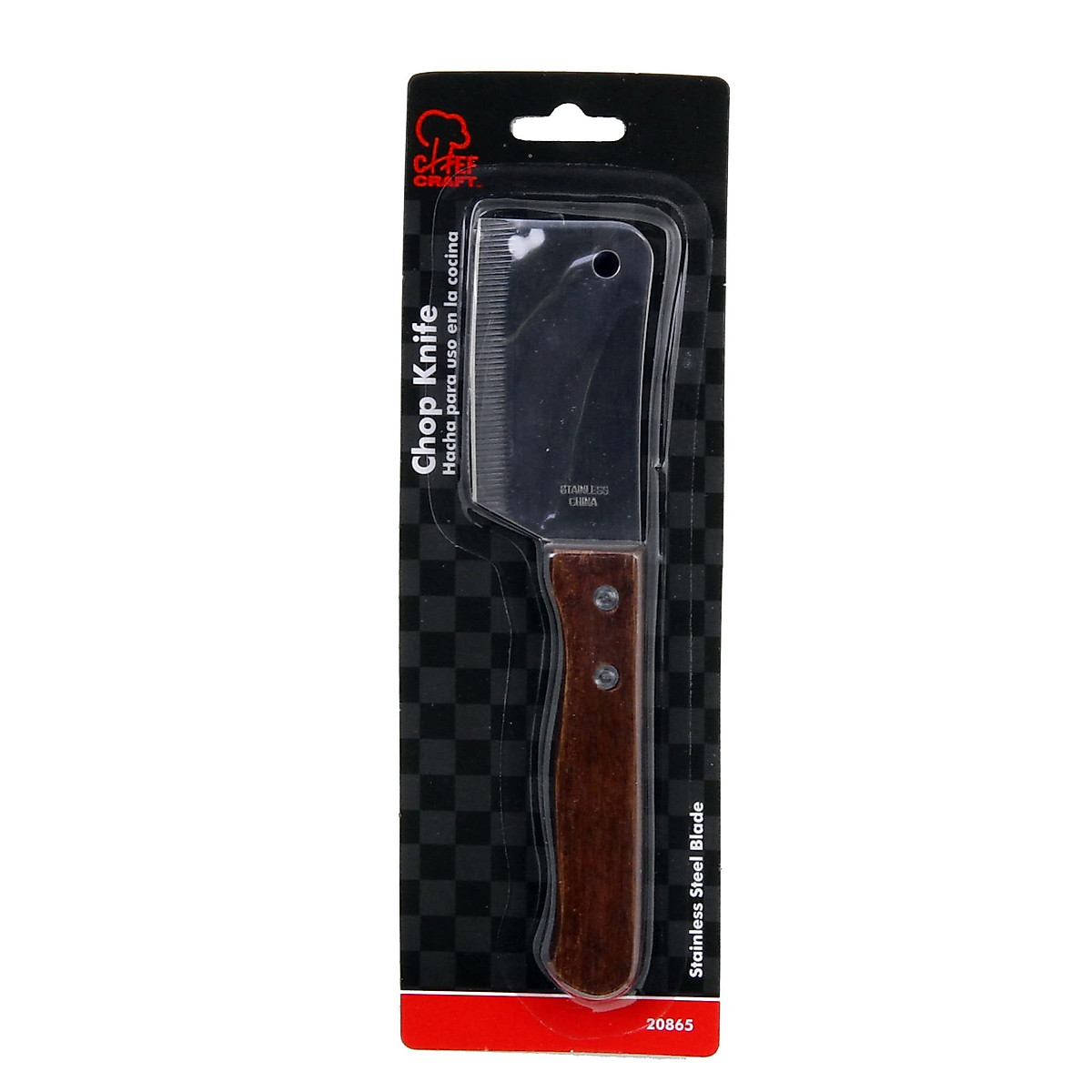 Chef Craft Select Stainless Steel Chop Knife 3 inch blade 7 inches in length, Wood Handle
