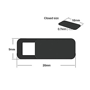 Webcam Cover Strong Suction Dust-Proof Privacy Protection Anti-peep Ultra-Thin Camera Sticker Slider for Laptop PC Tablet Valentine's Day/Mother's Day/Father's Day/Christmas/Birthday Gifts - Black