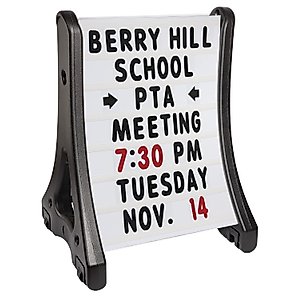 SmartSign 24"x36" Changeable Message Sign Board Sidewalk Sign, Standard Portable A-Frame Sign & Letter Kit for Outdoor, Business, Large Black Standing Frame with Wheels, USA-Made