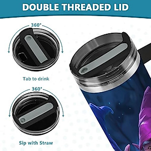FRCSDIY Cute Gnome Insulated Tumbler with Handle and Straw Lid,30oz Leakproof Stainless Steel Cup BPA-Free Water Bottle