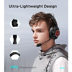 HECATE by Edifier G2 II Gaming Headset, USB Wired Gaming Headphones with Mic, Headset for PC/ PS4/PS5/Mac/LED RGB Lighting with 7.1 Surround Sound, 50mm Drivers -Black