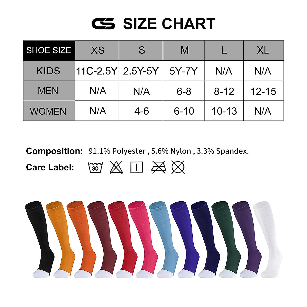 CELERSPORT 2 Pack Baseball Soccer Softball Socks For Youth Kids Men Women Multi-sport Tube Socks White Medium