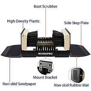 WORKPRO Boot Scrubber, Heavy Duty Boot Cleaning Scraper Brush- Wide, Shoe Mud Cleaner, for Indoor and Outdoor Use