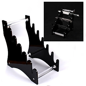 ​Knife Display Stand Knife Stand Display Knife Storage Holder Acrylic Knife Display Stand Organizer Holder Knife Storage 6 Knives(Black)