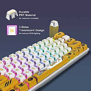 HITIME XVX M61 60% Mechanical Keyboard with Keyboard Travel Case,Wired/2.4G Wireless Gaming Keyboard with Coiled Cable,Hot Swappable Custom Computer Keyboard for Desktop PC/Laptop Mac