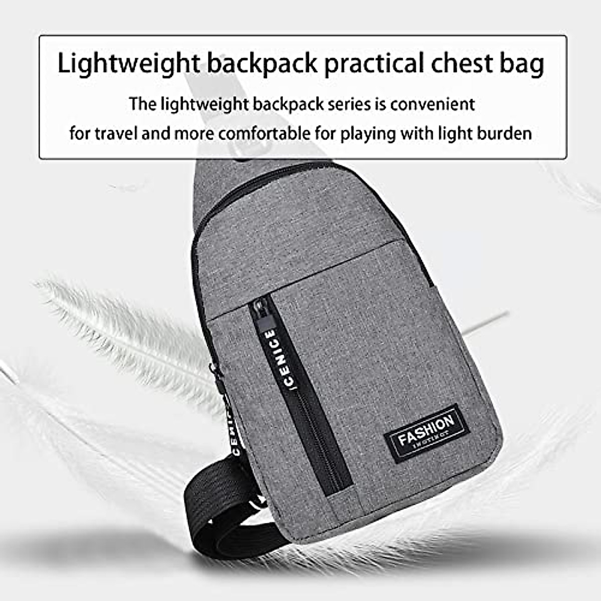 Crossbody Sling Bag, Waterproof Sling Backpack Bag with USB Charging Port, Small Sling Crossbody Chest Shoulder Bag