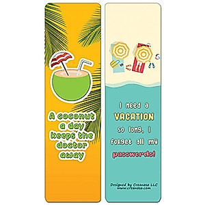 Creanoso Fun Travel Quotes Bookmarks (30-Pack) - Classroom Reward Incentives for Students and Children - Stocking Stuffers Party Favors & Giveaways for Teens & Adults