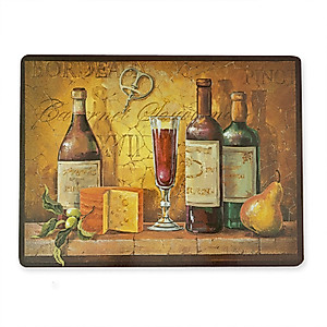 Benson Mills Cork Placemats Set of 4, Thick Cork Place Mats for Kitchen and Dining Tables, Easy Clean Table Mats (12" x 16" Rectangular Set of 4, Bordeaux Wine)