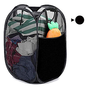 DYT Mesh Pop up Laundry Hamper, Collapsible Clothes Hampers, Easy to Carry with Portable Handles
