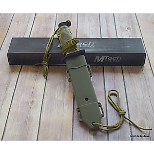 S.S. Fixed Knives 12 Inch Overall Mtech First Recon Hunting Stainless Steel Survival Fixed Blade Knife With Nylon Fiber Sheath