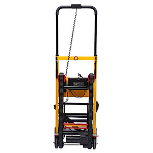 Electric Tracked Luggage Cart, 330.7lbs Electric Stair Climbing Hand Trucks with 6 Wheels, 3 Speed Light Weight Utility Dolly Platform Cart for Business Travel, Shopping, Cargo Handling