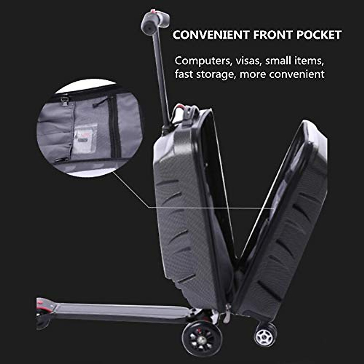 HBIAO Children's Luggage Suitcase, Kid's Riding Box Suitcase, Student Trolley Boarding Suitcase, Skateboard Trolley, Large-Capacity Travel Suitcase,Green