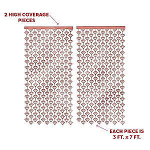 xo, Fetti Bachelorette Party Decorations Diamond Foil Curtain - Set of 2 | Rose Gold Bridal Shower Gift Backdrop, Bridesmaid Favors