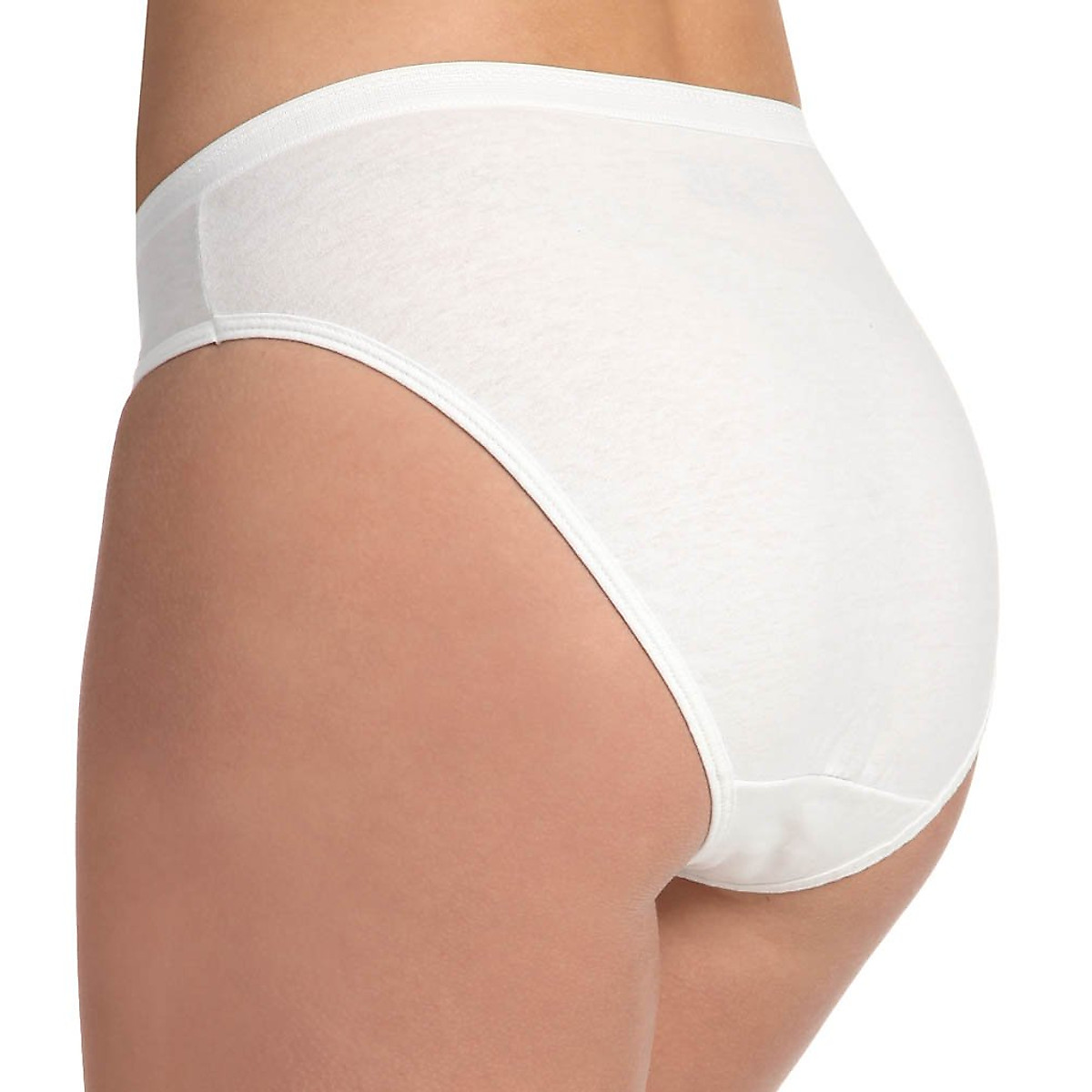 Fruit of the Loom Women's 3 Pack Cotton Hi-Cut Brief Panty, White, 6