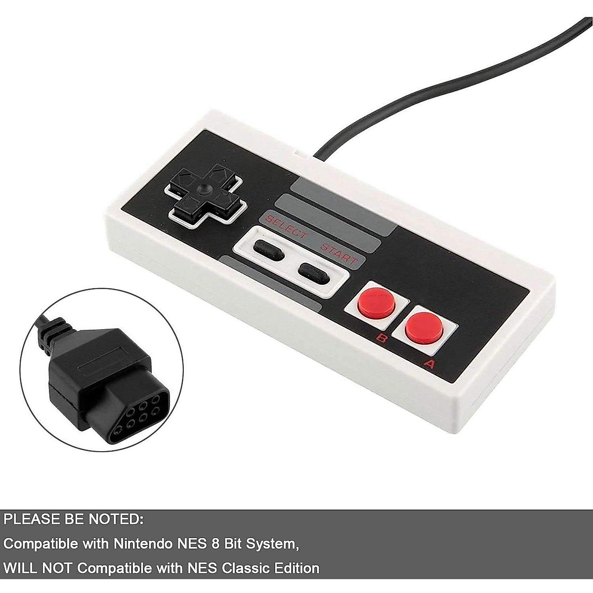 2-Pack Replacement Controller for Nintendo NES 8 Bit Entertainment System, NES Controller Console Control Pad