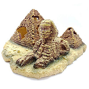 M2cbridge Aquarium Decor Castle Fish Tank Decoration Stands Egyptian Pyramid Rockery Hiding Cave Tree House Hideout (Egyptian Pyramid)