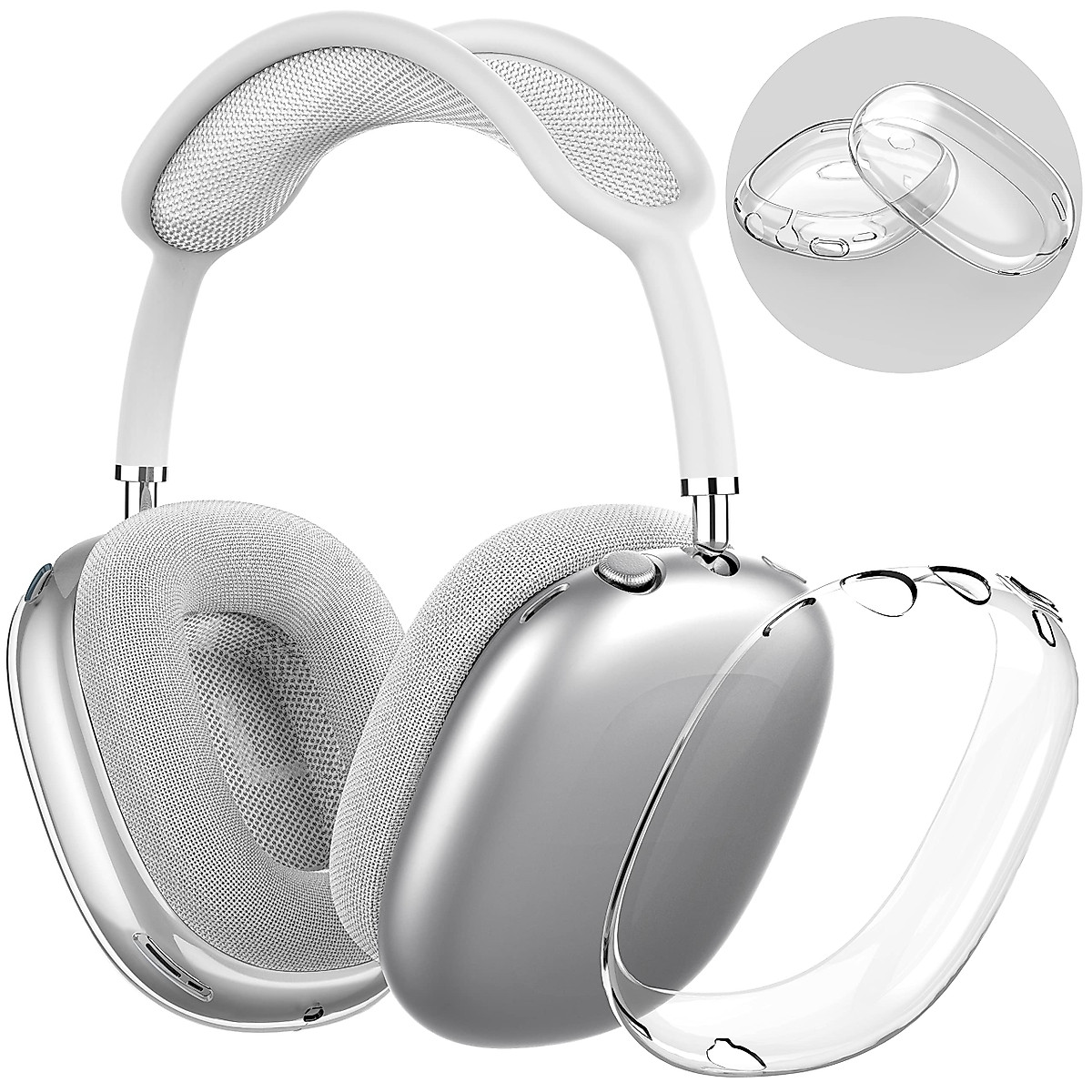 NIUTRENDZ Clear Case for AirPods Max Case Cover Soft TPU Protective Ear Cups Covers Accessories【Anti-Fingerprint, Anti-Scratch & Anti-Dust】 (Crystal Clear)