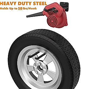 TORACK 4 Pack Garage Storage System Hooks, Heavy Duty Wall Mount Tool Organizer, Chair Hanger Garage Storage Utility Hooks for Car Tires, Ladders, Chairs, Strollers, Power Tools, Garden Tools