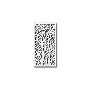 VIMA Twin Trees Decorative Wall Panel - 48"L x 24"W PVC Board Panel with Private Screen Fence Design, 3/8" Thickness, White Color