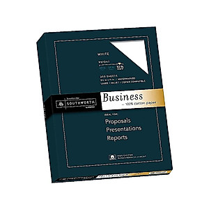 100% Cotton Business Paper, White, 32 lbs, 8-1/2 x 11, 250/Box