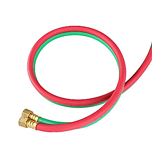 ABN Oxy Acetylene Hose, 50 Foot x 1/4 Inch - B Fitting Twin Cutting Torch Hose for Welding