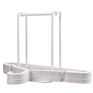 Hanger Organizer, Portable Hanger Stacker, Plastic Hanger Holder, Clothes Hanger Storage Rack Stand for Closet Laundry Room, White