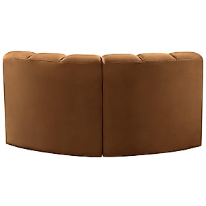 Meridian Furniture 103Saddle-S2B Arc Collection Modern | Contemporary Modular Sofa with Soft Saddle Velvet, Deep Channel Tufting, Modular Design, 60 W x 33 D x 30 H, Saddle