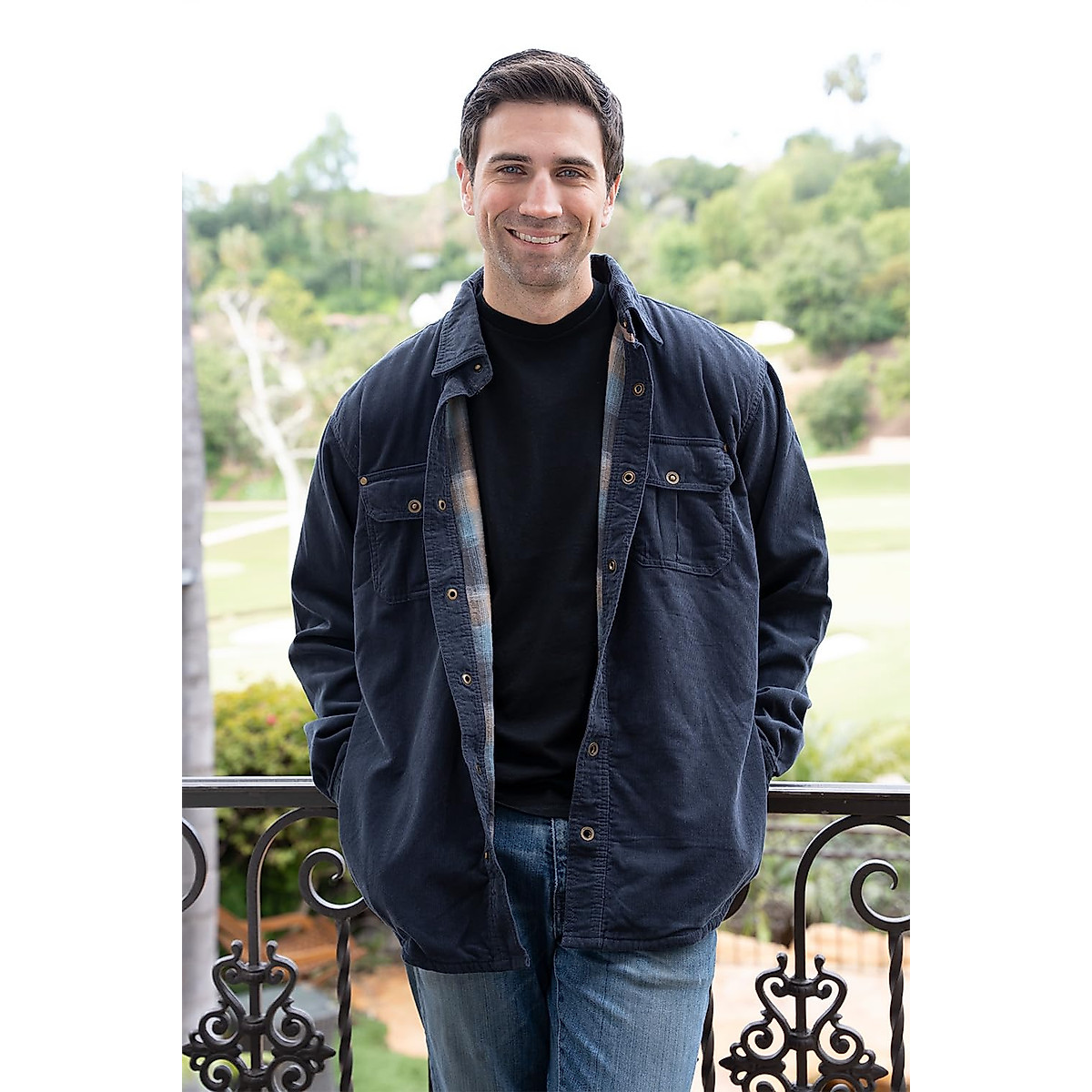 Gioberti Men's 100% Cotton Extremely Soft Corduroy Shirt Jacket with Flannel Lining, Camel, L