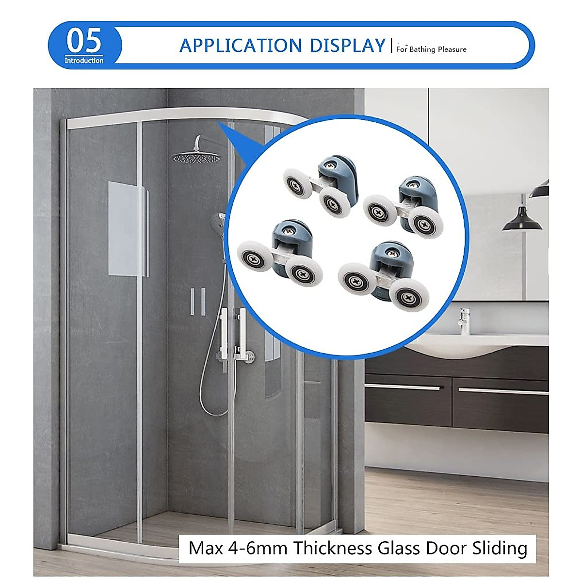 Double Pop Up Wheels Sliding Shower Door Rollers Runners Pulleys Screw Cover Cap Cabin Room (Color : DW-114-8PCS Size : 25mm) (Dw 114)