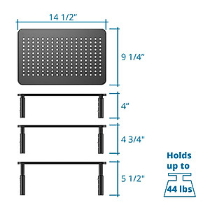 Premium PC Monitor & Laptop Stand with Sturdy, Stable Black Metal Construction. Fashionable Riser is Height Adjustable with Non-Skid Rubber. Perfect for Computer Monitor, iMac Stand, Computer Shelf