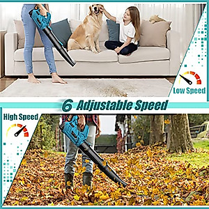 5.0Ah Battery Leaf Blower - BHY 320 CFM & 180MPH Cordless Electric Leaf Blower with Fast Charger, 6 Variable Speeds, Battery Operated Leaf Blower for Blowing Leaves, Snow Debris and Dust