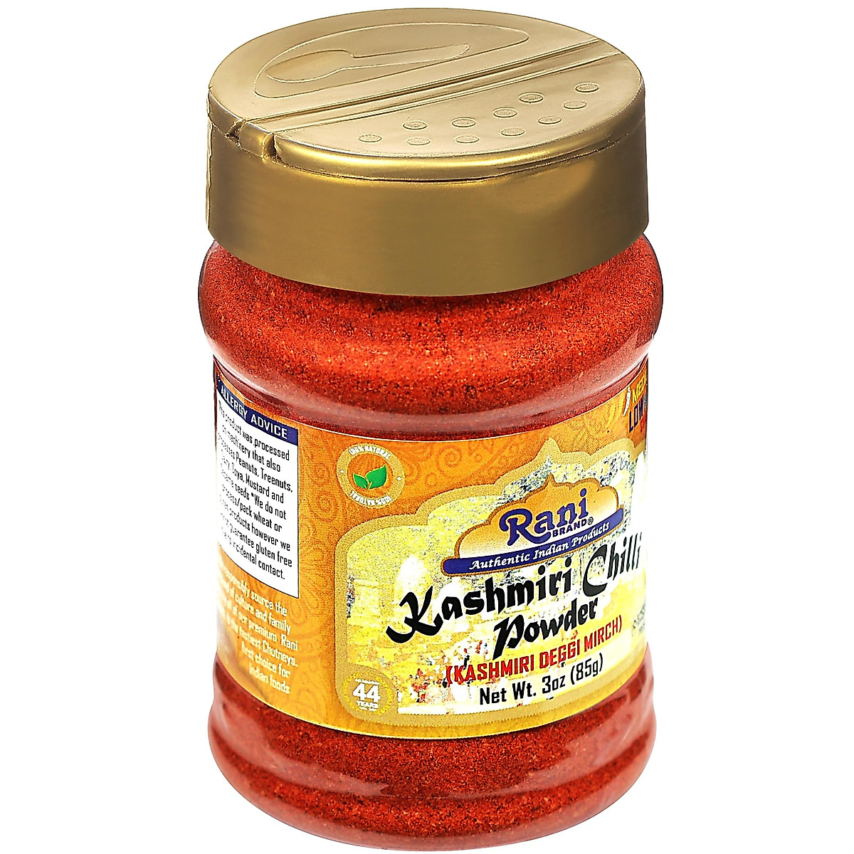 Rani Kashmiri Chilli Powder (Deggi Mirch, Low Heat) Ground Indian Spice 85g PET Jar ~ All Natural | Salt-Free | Vegan | Kosher | Gluten Friendly | Perfect for Deviled Eggs & Other Low Heat Dishes