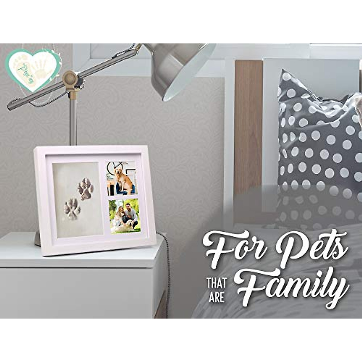Lime Clay Hand/Footprint Photo Frame for Babies, Kids, and Pets – Includes 9” x 11” Colored Wood Photo Frame, Roller, Mounting Hardware, and Instructions -"Pose"ies