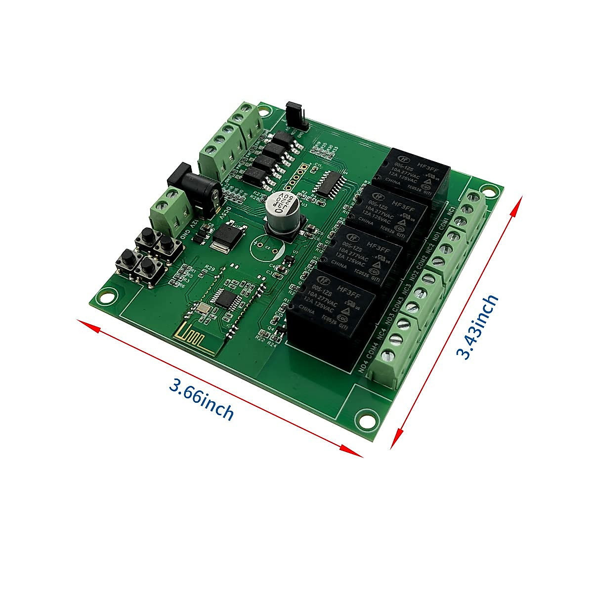 DSD TECH 4 Channels Bluetooth Relay Module for Remote Control Switch Compatible with iPhone and Android 4.3 (12V)