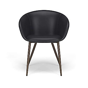 HON Basyx Monroe Upholstered Guest Chair, Black Bonded Leather