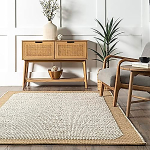 nuLOOM Branna Casual Bordered Wool Area Rug, 8' x 10', Beige