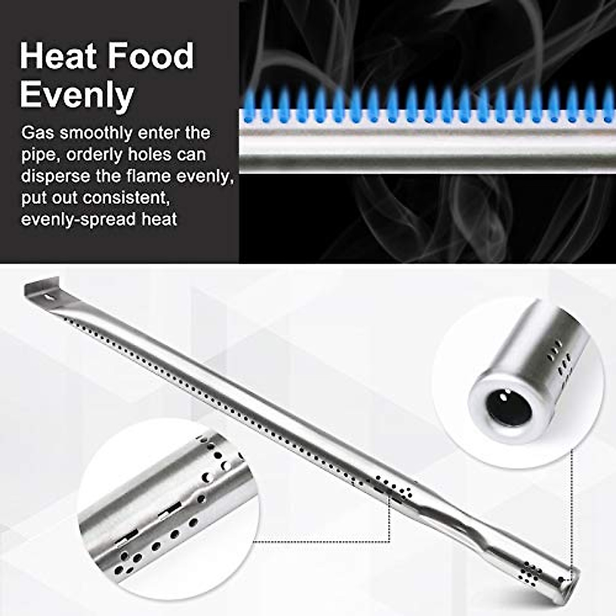 Metal Club Grill Parts Kit for Nexgrill 720-0882A 720-0896 720-0925 Grills, 5-Pack Grill Burner Tubes & Grill Igniters and 5-Pack Flame Tamers Heat Plates Heat Shields Replacement