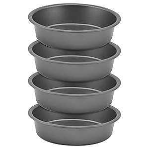 G & S Metal Products Company Baking with G&S 6-inch Nonstick Round Cake Pan, Set of 4, Gray