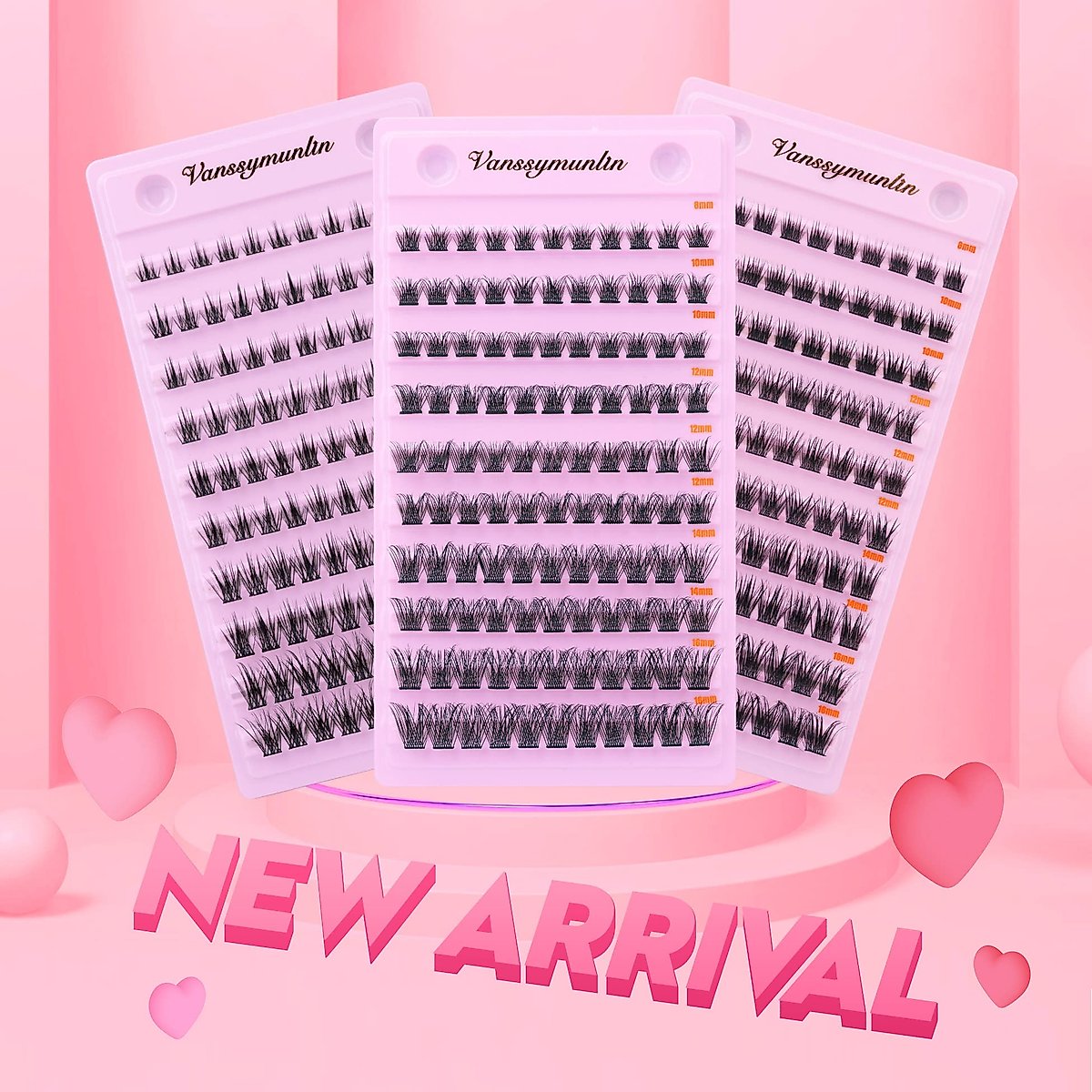 Lash Clusters DIY Eyelash Extension 110 Cluster Lashes D Curl Individual Lashes Extension Wispy Eyelash Clusters Extension Mixed Length Soft Band Reusable Lash Extension DIY at Home (VM05, D-8-16MIX)
