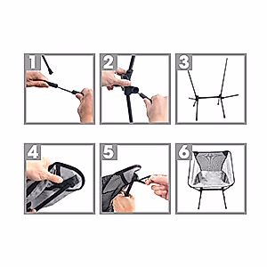 Lightweight Portable Folding Camping Chair Compact Beach Camp Chairs for Adults Foldable Backpacking Chair Outdoor Chair for Camping Hiking Lawn Picnic Outside Travel (Grey)