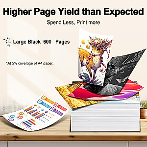 Miss Deer Compatible 280 PGBK Ink Cartridge, Replacement for Canon 280XXL PGI-280XXL PGI280 for Canon Pixma TR7520 TR8520 TS6120 TS6220 TS8120 TS8220 TS9120 TS9520 TS9521C TS702 (4 x Large Black)