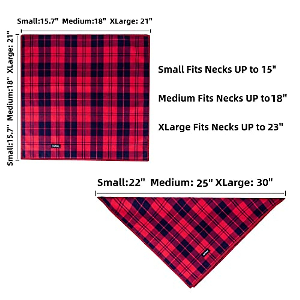 Gofshy Dog Bandanas-5PCS Birthday Gift Puppy Bandana Vibrant Color Plaid Printing Adjustable Dog Scarf Bib Handkerchief Accessories for Medium Large Dog Pet