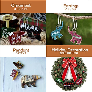 Mama and Baby Keychain Resin Silicone Molds Set with Key Chain Rings Alpaca Bear Elephant for Epoxy Jewelry Casting Kit 18-Count