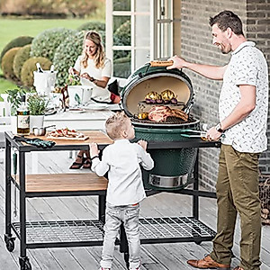 Burly grill Eggspander Kit for Large Big Green Egg, Eggspander 5 Piece Kit Conveggtor Basket Stainless Steel Grill Stack Rack with Removable Cooking System Expander Rack Replacement Kit